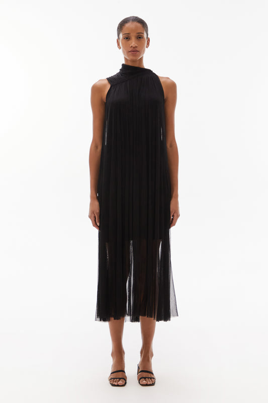 Issa Silk Dress Black - WILLOW